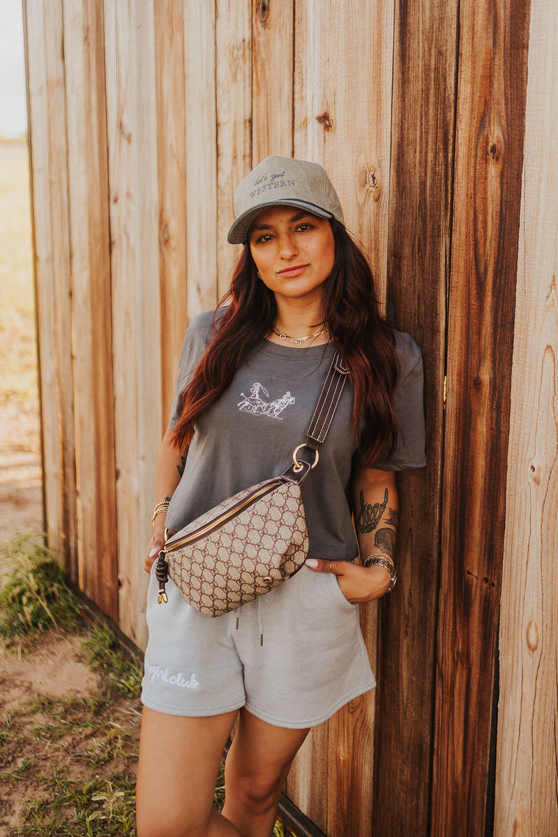 The Team Roper Crop Tee in Charcoal – The Good Babes Co. LLC